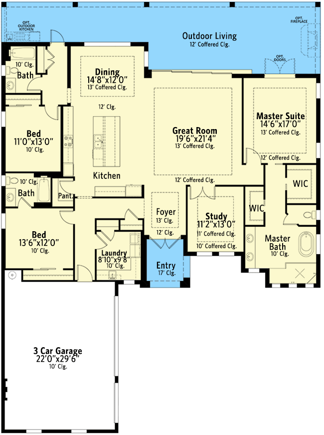 Plan 65650BS: Coastal Southern Home Plan with Private Master Suite and ...