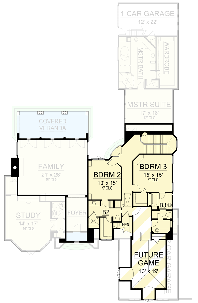Plan 36460TX: Elegant 4100 Square Foot European Manor with 3 Bedrooms