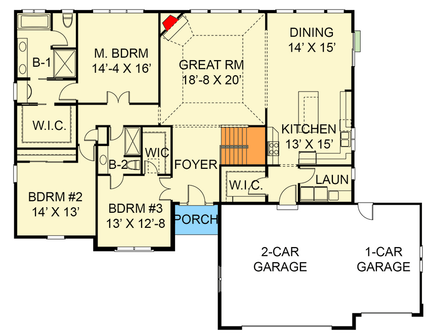 Plan 770020CED: 4-Bed Craftsman Ranch House Plan with Clustered ...
