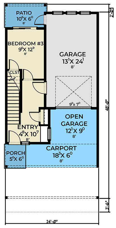 Plan 280228JWD: Contemporary 3-Bedroom Urban Home Plan with View Suite ...