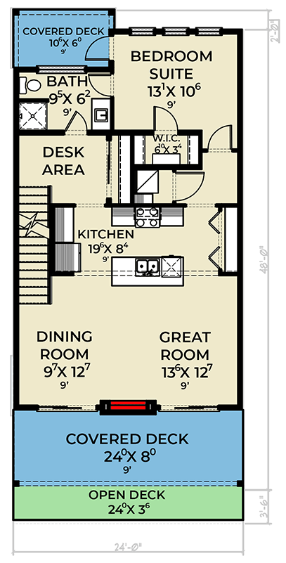 Plan 280228JWD: Contemporary 3-Bedroom Urban Home Plan with View Suite ...