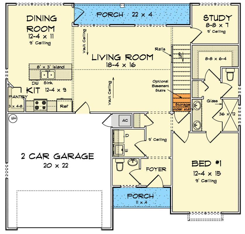 Plan 52459WM: Traditional House Plan with Main Level Master and Game Room