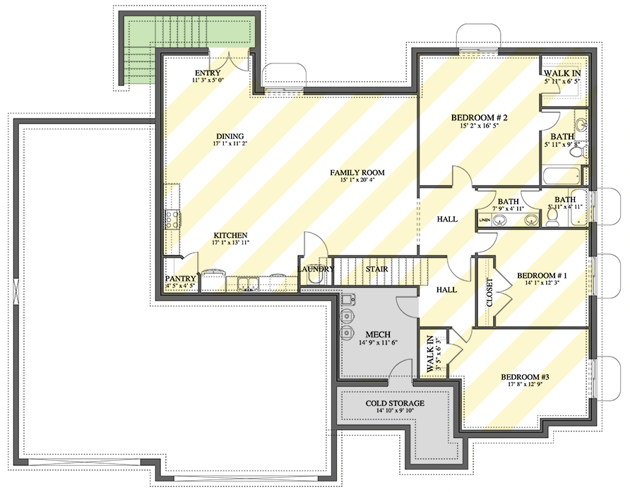 Plan 61664UT: Spacious Traditional House Plan with RV Garage and Open ...