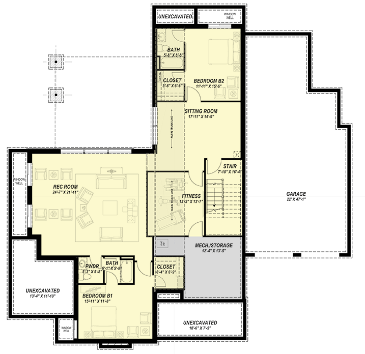 Plan 64555SC: Grand Craftsman Mountain House Plan: 3 or 5 Bed, 4-Car ...