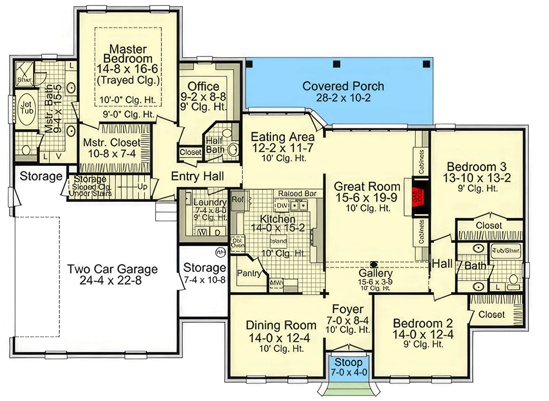 Plan 51318MM: Charming Country House Plan with 4 Beds, Master on Main ...