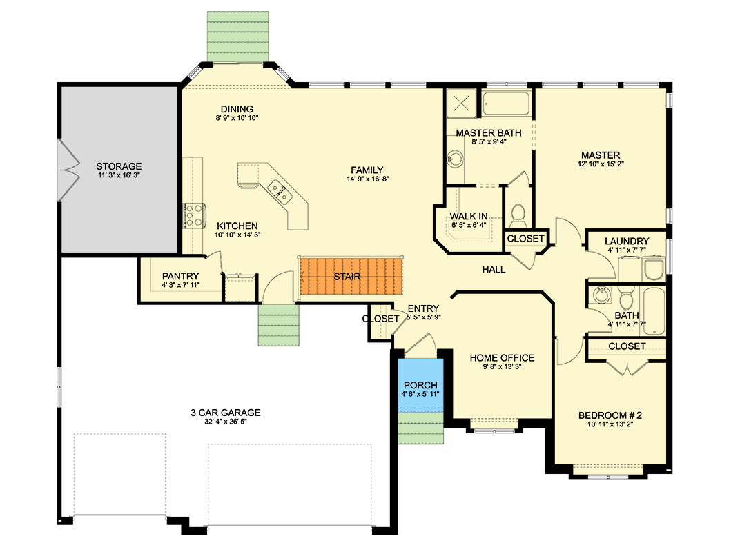 Plan 61692UT: Craftsman Ranch House Plan with 3-Car Garage and Main ...