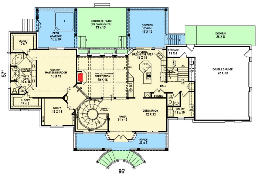 Spacious French Country House Plan on Three Levels - 58574SV ...