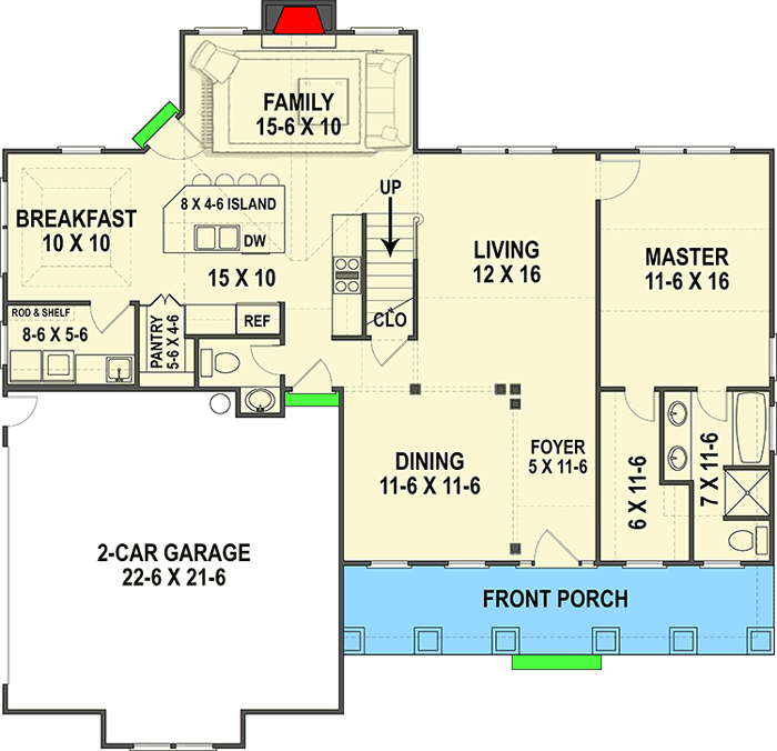 Country Home with Vaulted Spaces and a Bonus Option - 12312JL ...