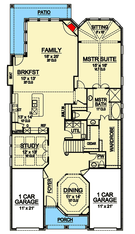 3-Bed French Country House Plan with Main-level Master - 36580TX ...
