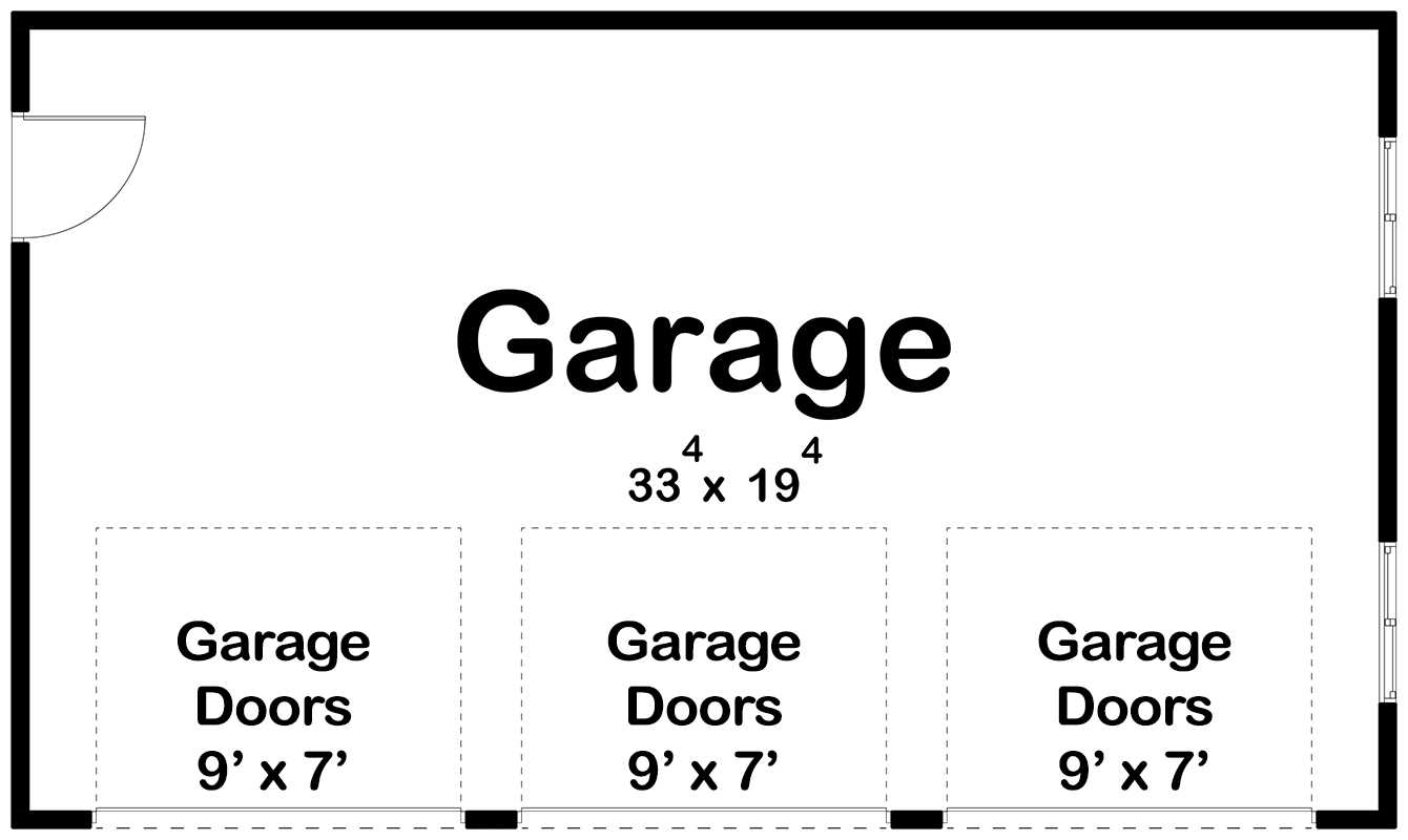 Detached Garage with 3 9x7 Overhead Doors - 680 Sq Ft - 623379DJ ...