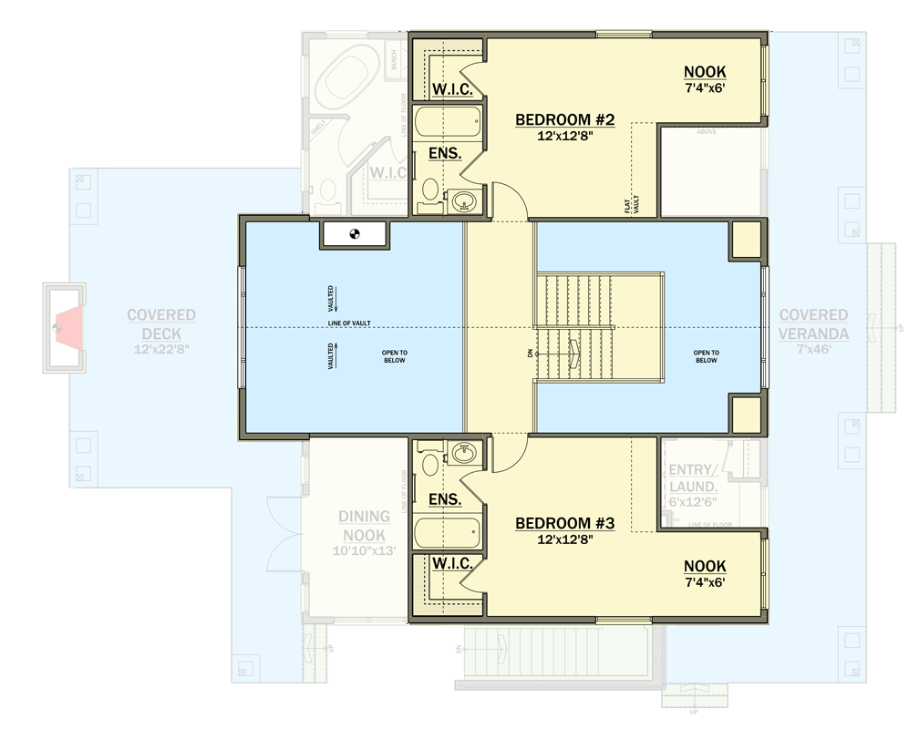 Craftsman-Style 3 to 5 Bedroom House with Covered Deck and Optionally ...