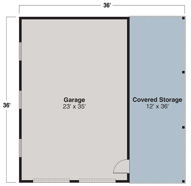 2-Car Garage with Covered Storage Under 864 Sq Ft - 720108DA ...