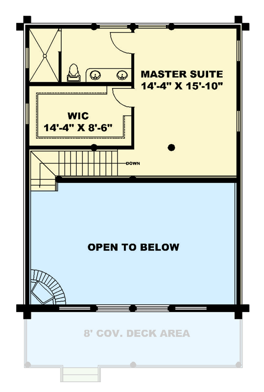 3-Bed Log Cabin Plan with Vaulted Ceiling - 1872 Sq Ft - 350128GH ...