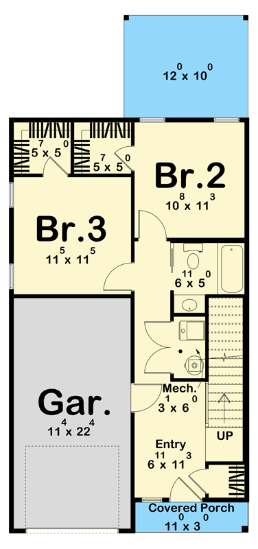 Narrow Two-Story Modern Farmhouse Plan with Upside Down Floor Plan ...