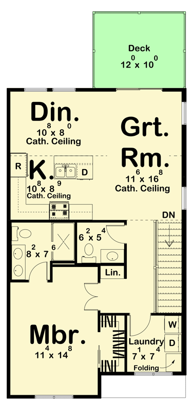 Narrow Two-Story Modern Farmhouse Plan with Upside Down Floor Plan ...