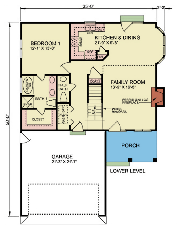 Cozy Three-Bedroom Cottage Plan with Charming Porch and Efficient ...