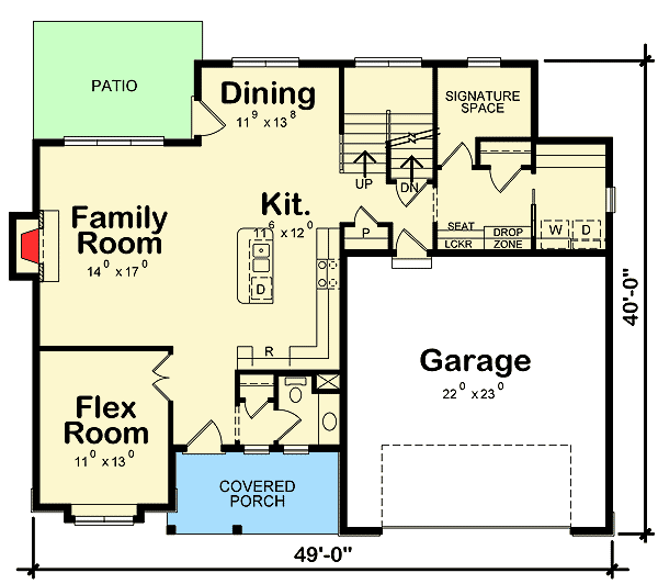 4 Bed Traditional House Plan with Flex Room - 42375DB | Architectural ...