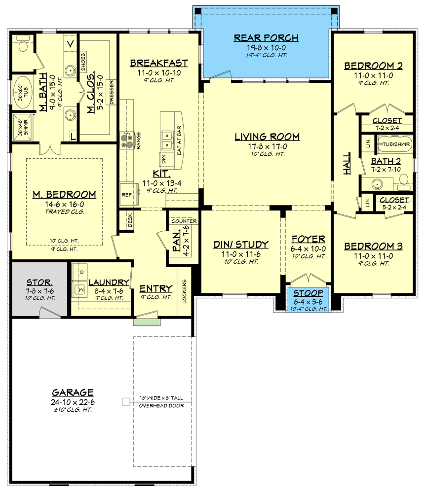 Plan 11790HZ: 3-Bed French Country House Plan Under 2000 Square Feet