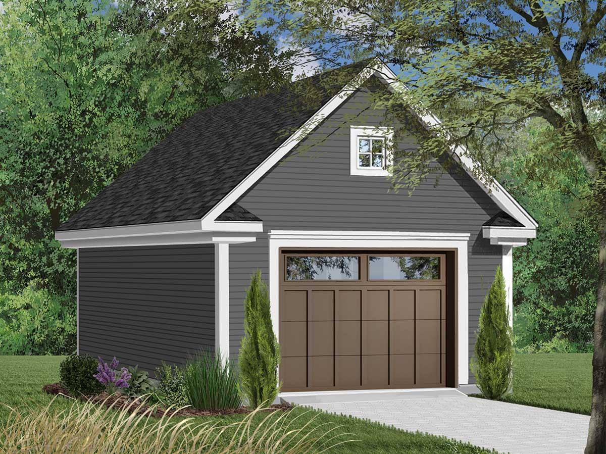 Plan 21701DR: One Car Detached Garage with Bonus - 656 Sq Ft ...