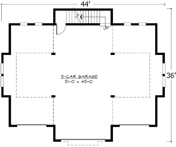 Plan 2393JD: 1232 Square Foot 3-Bay Detached Garage with 760 Square ...