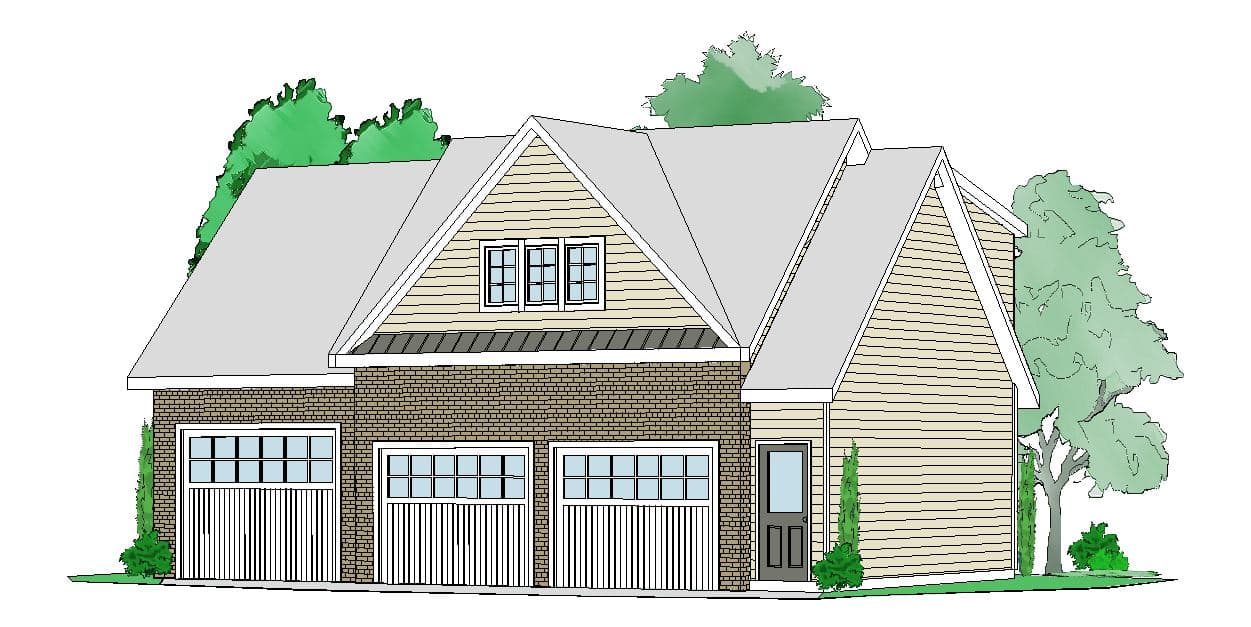 Plan 29847RL: Flexible 3 Bay Carriage Home Plan