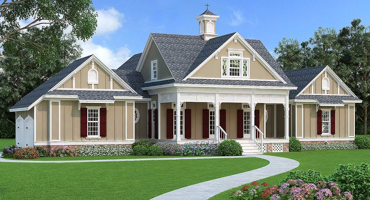 Plan 55183BR: Mid-Size Affordable House Plan with Porches Front and Back