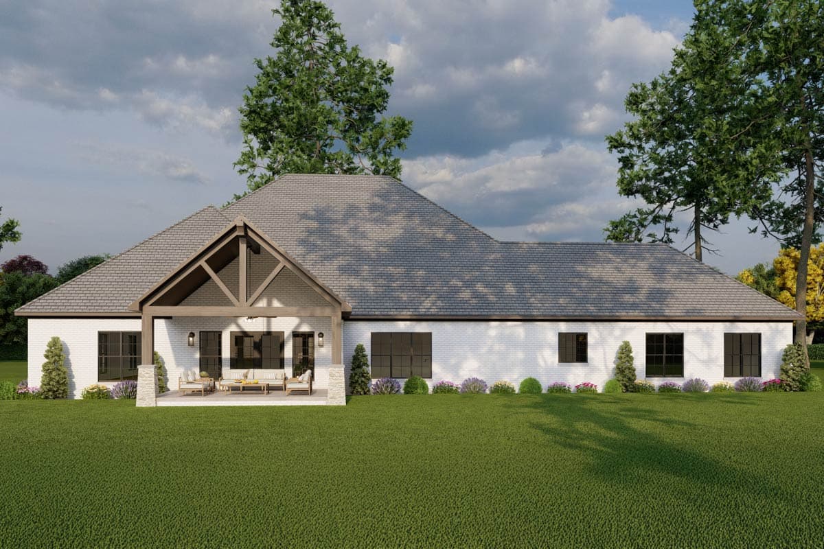 Plan 60697ND: Spacious 5 Bed House Plan with Kitchen Island Seating Up ...