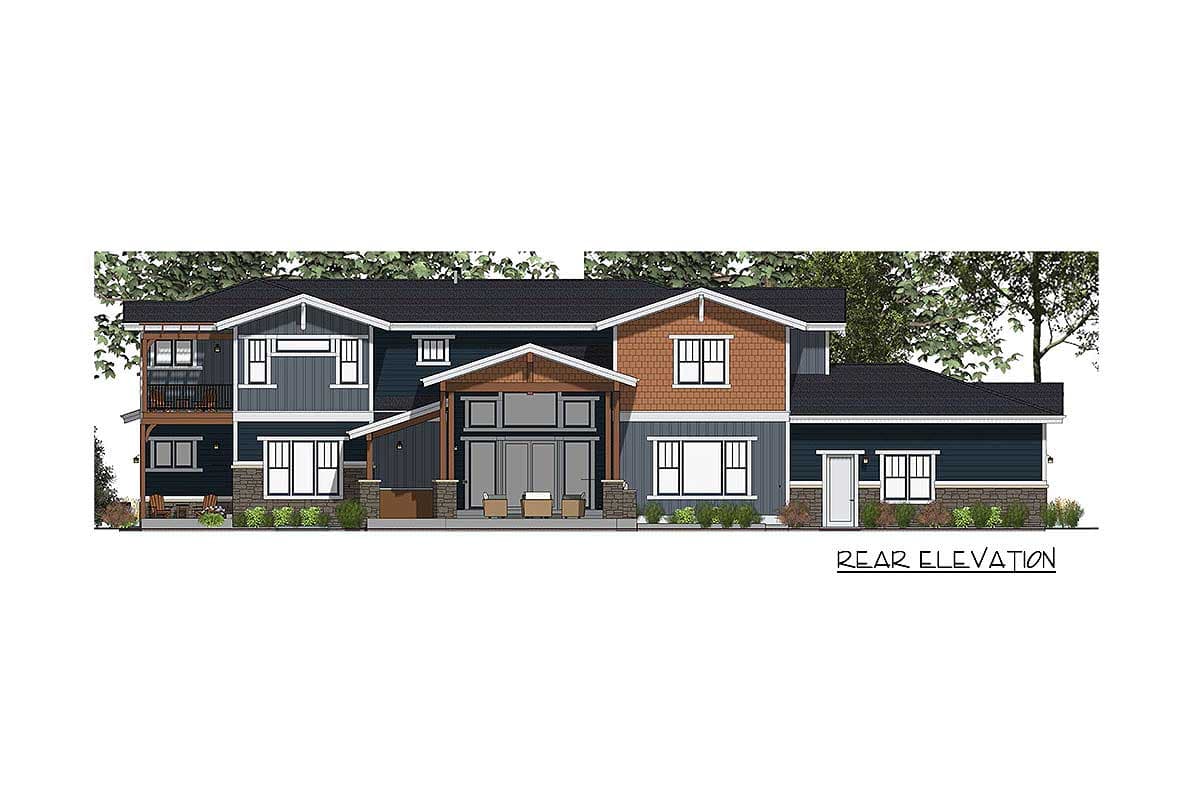 Plan 64451SC: Spacious Craftsman for a Large Family