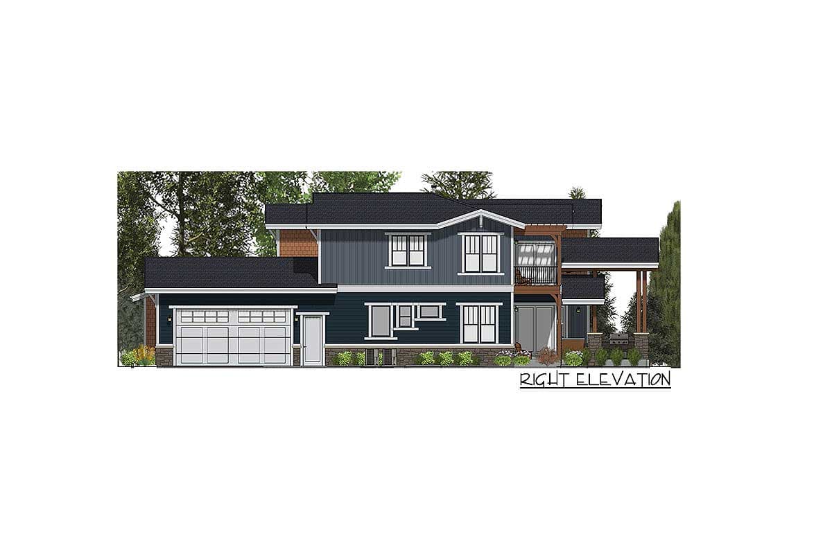 Plan 64451SC: Spacious Craftsman for a Large Family