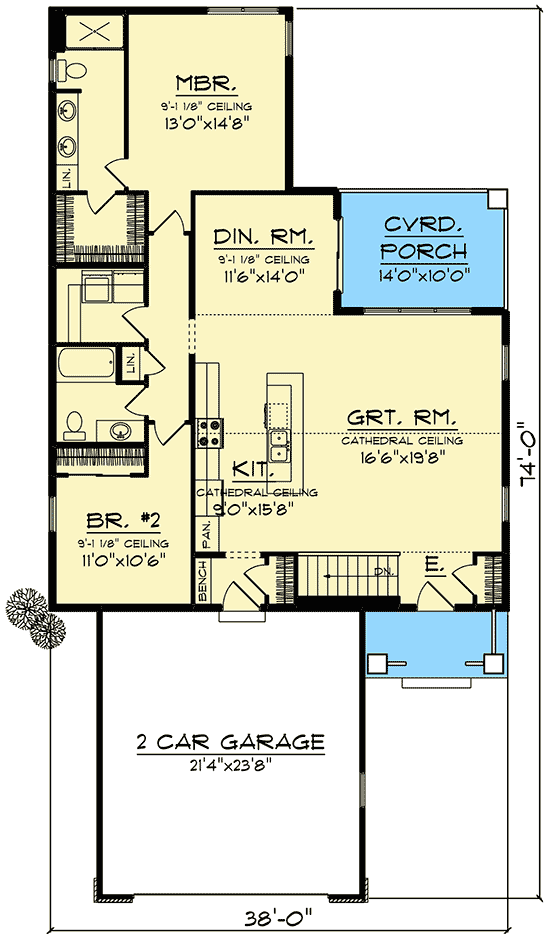 Plan 890098AH: Charming Craftsman House Plan with Covered Porch