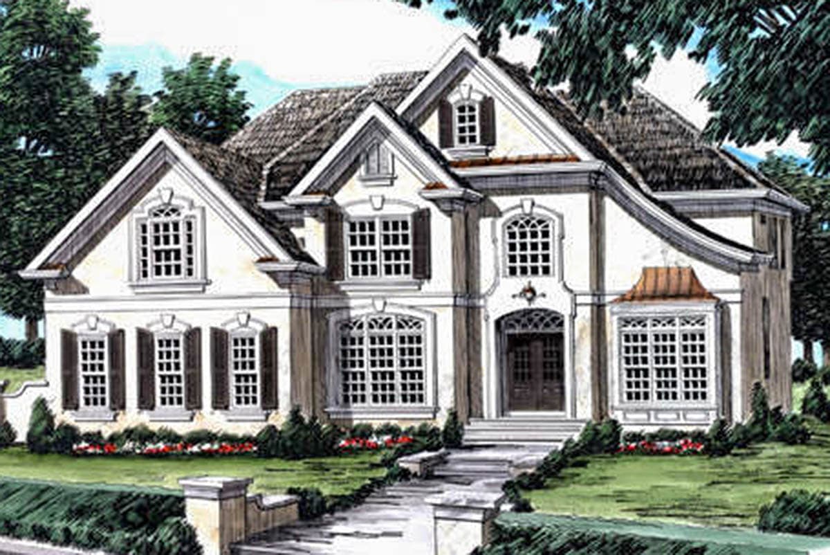 Plan 710182BTZ: 4 or 5 Bed House Plan with Swooping Roof Line