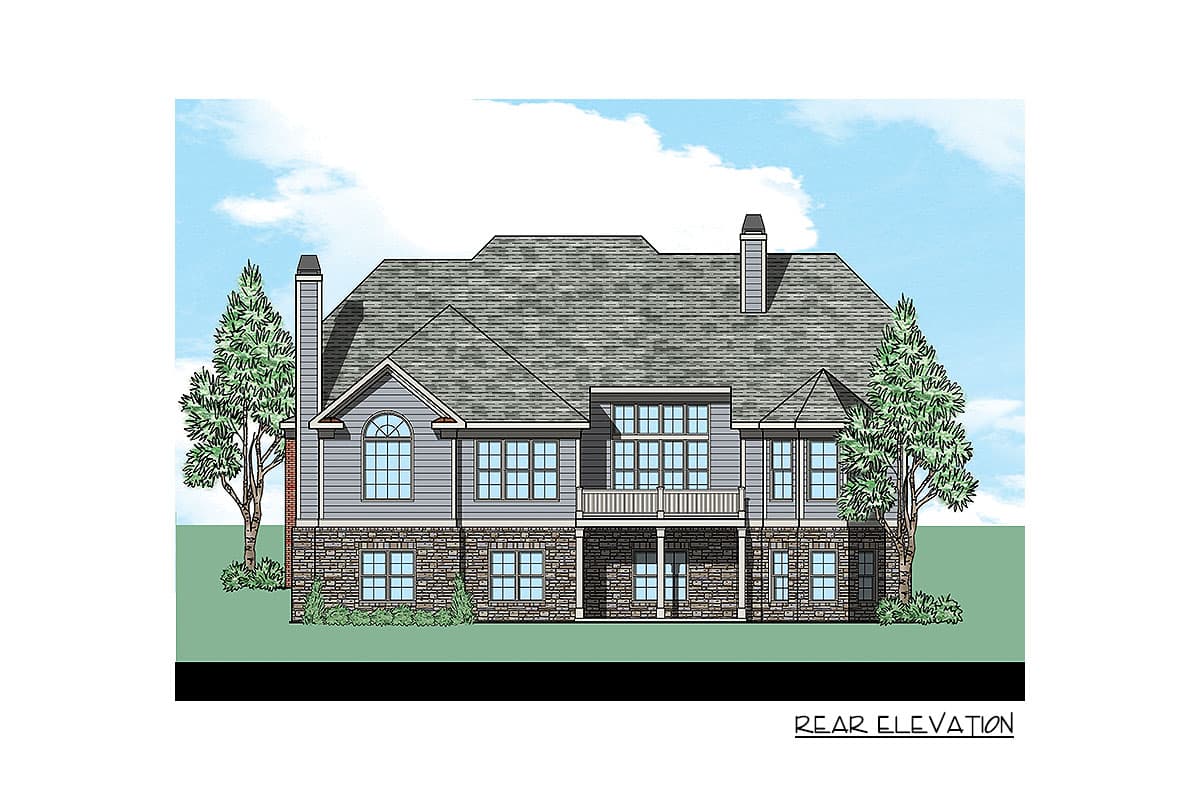 Plan 710229BTZ: 4-Bed Cottage House Plan with Vaulted Family Room