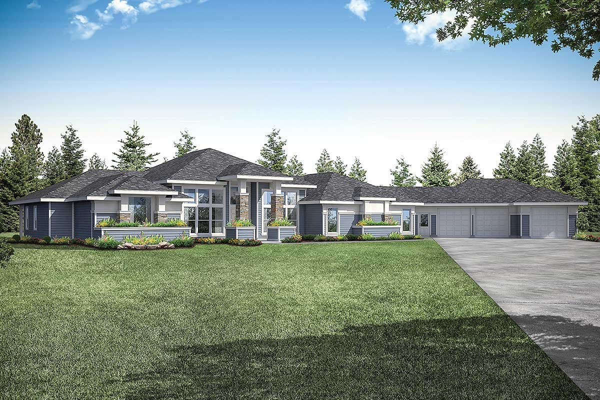 Plan 72967DA: One-level Prairie Home with 3-Seasons Porch