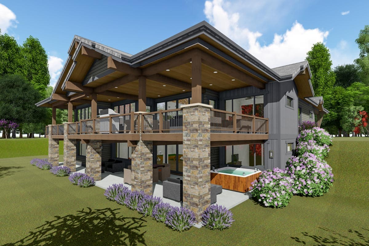Plan 64492SC: Contemporary Craftsman Home Plan with Optional Lower Level