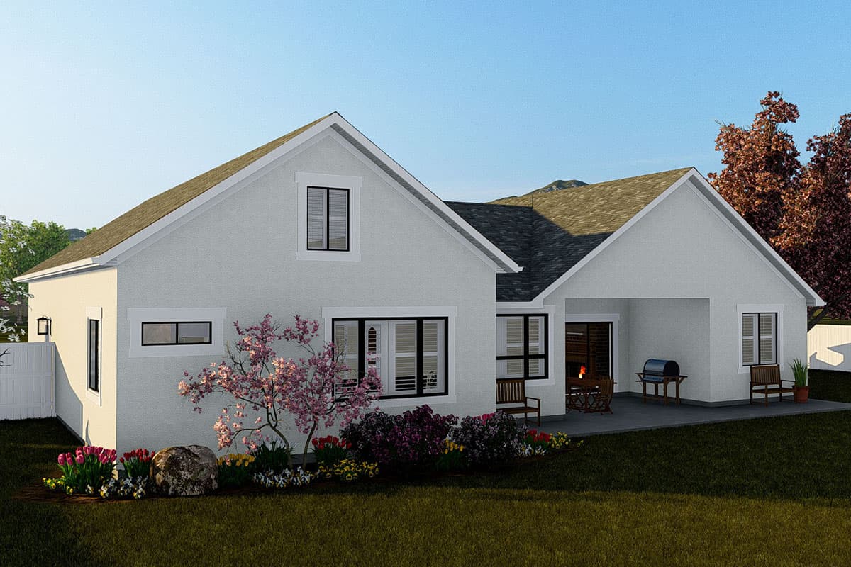Plan 61346UT: 3-Bed Ranch Home Plan with Upstairs Bonus and Storage
