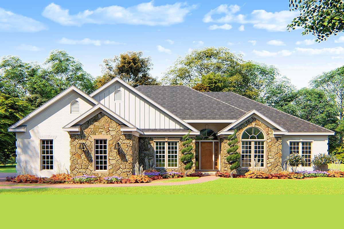 Plan 70658MK: One-Level French Country House Plan with Open-Concept ...