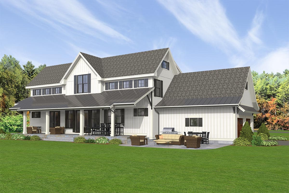 Plan 654010KNA: Exclusive Modern Farmhouse Plan with First-Floor Master