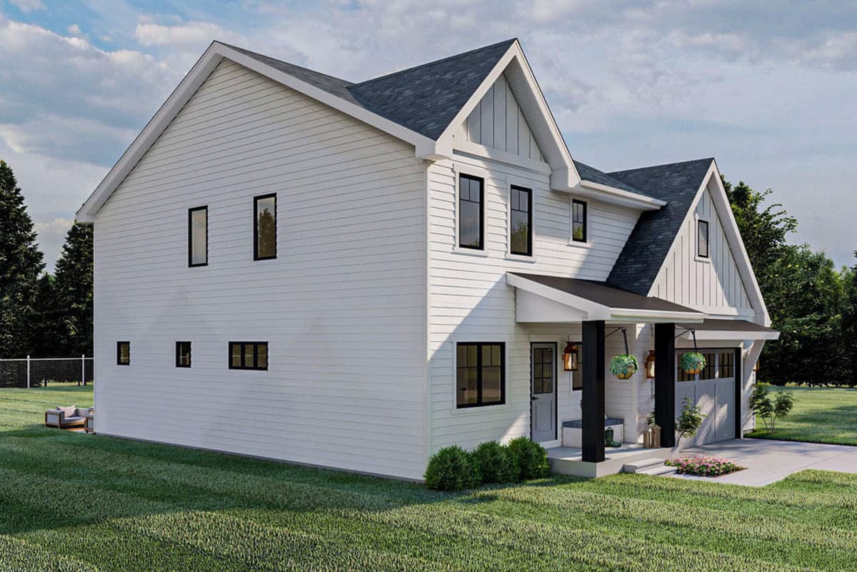 Plan 62906DJ: Modern Farmhouse Plan with Pocket Office and Upstairs Laundry