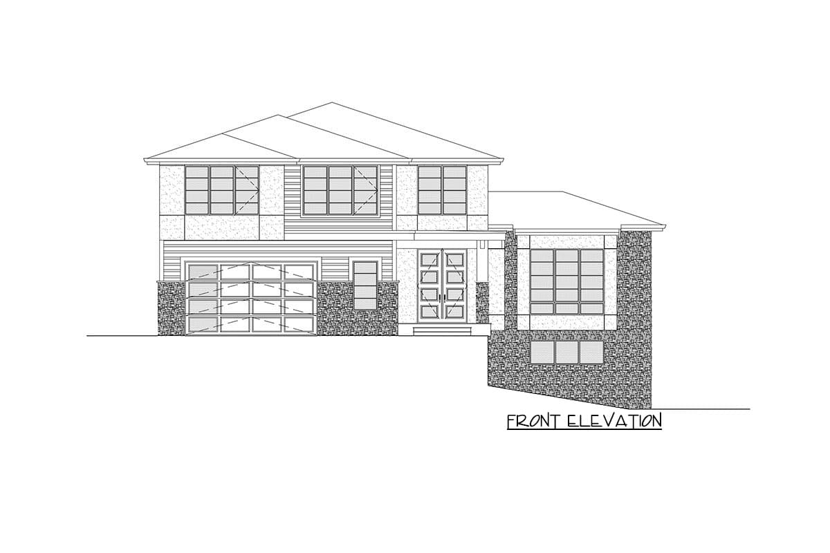 Plan 666097RAF: 6-Bed Contemporary House Plan with Main-level Guest Suite