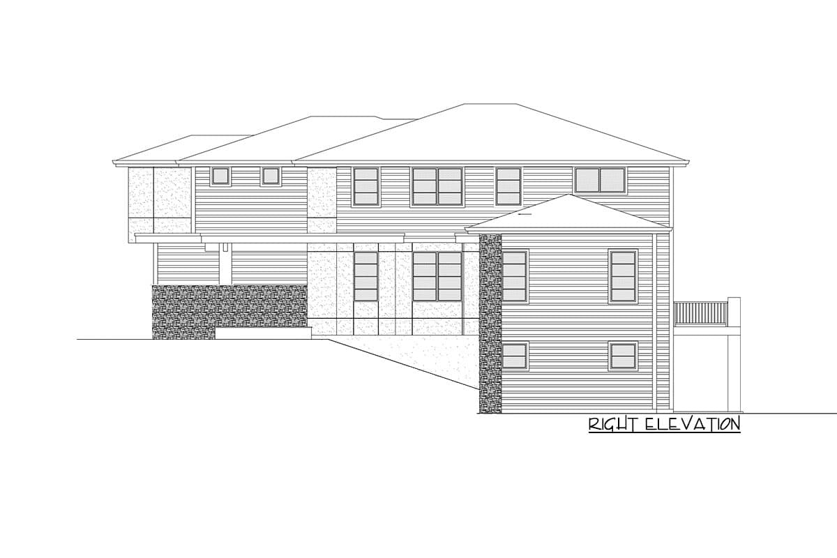 Plan 666097RAF: 6-Bed Contemporary House Plan with Main-level Guest Suite