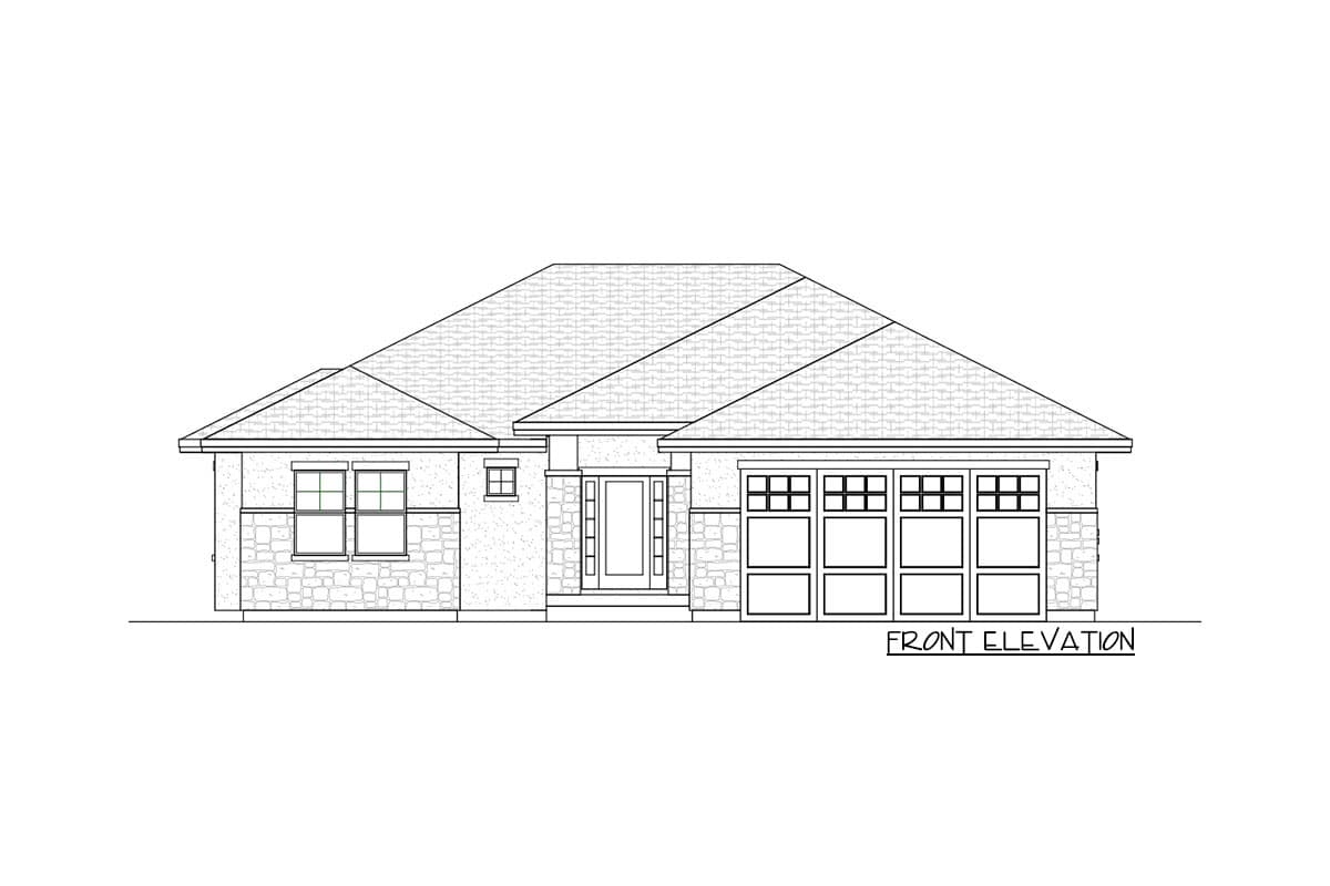 Plan 290136IY: Transitional Ranch with Open-concept Living Space