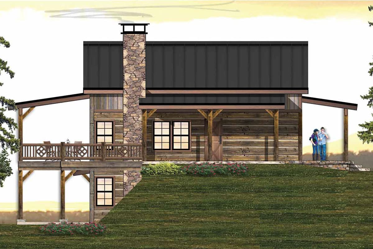 Plan 18886CK: Rustic Getaway with Home Office in the Walkout Lower Level