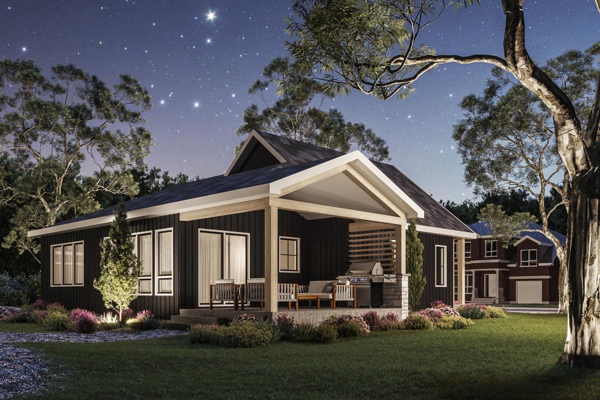 Plan 22605DR: Modern Country Cottage Plan with Lower Level Media Room ...