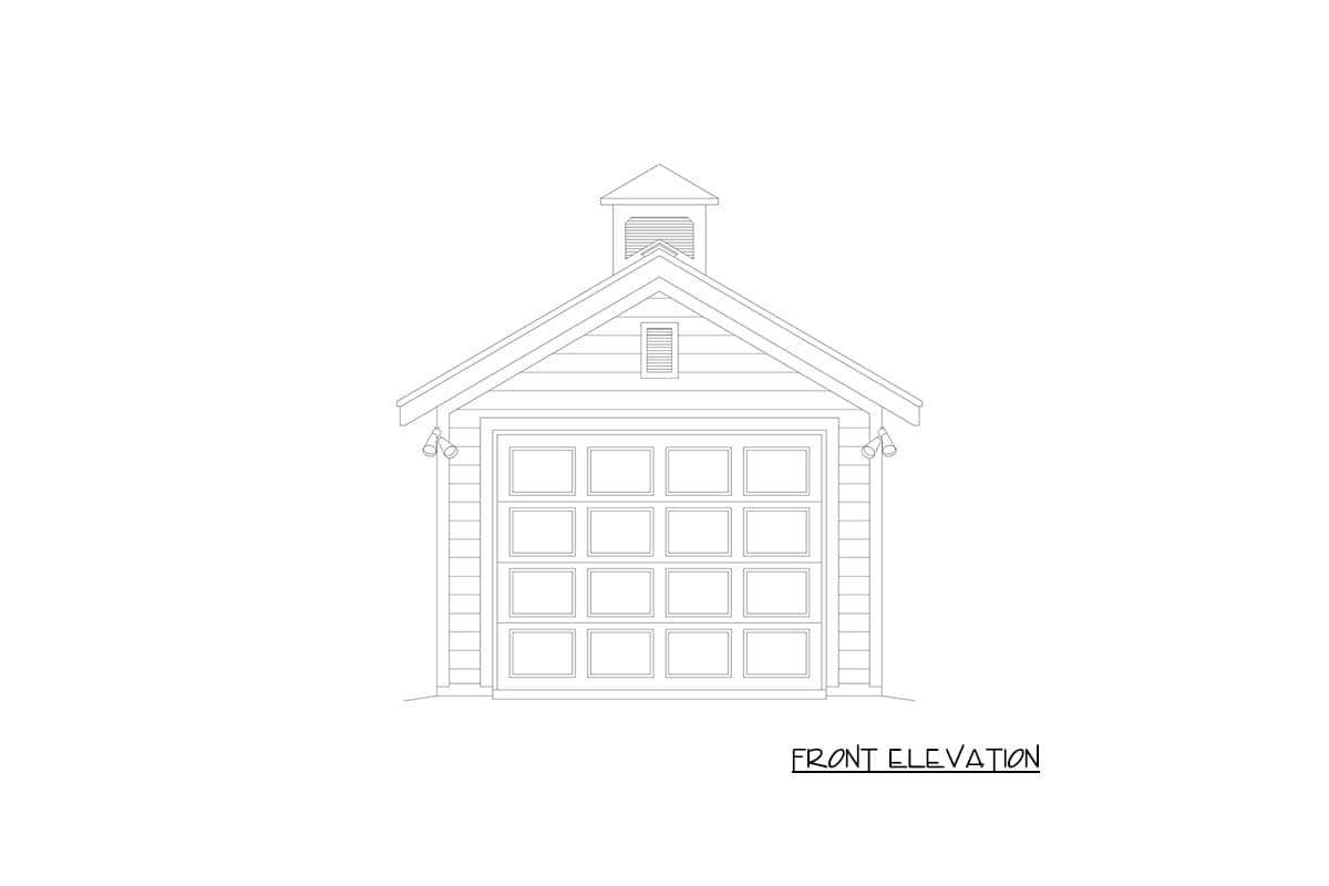 Plan 68861VR: Simple One-Car Garage or Storage Shed