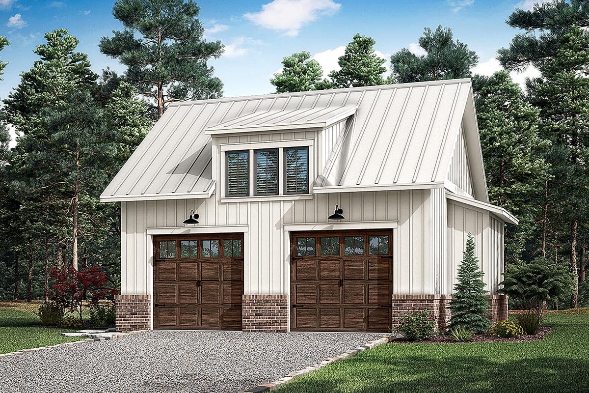 Plan 51879HZ: 2-Car Detached Garage with Oversized Doors