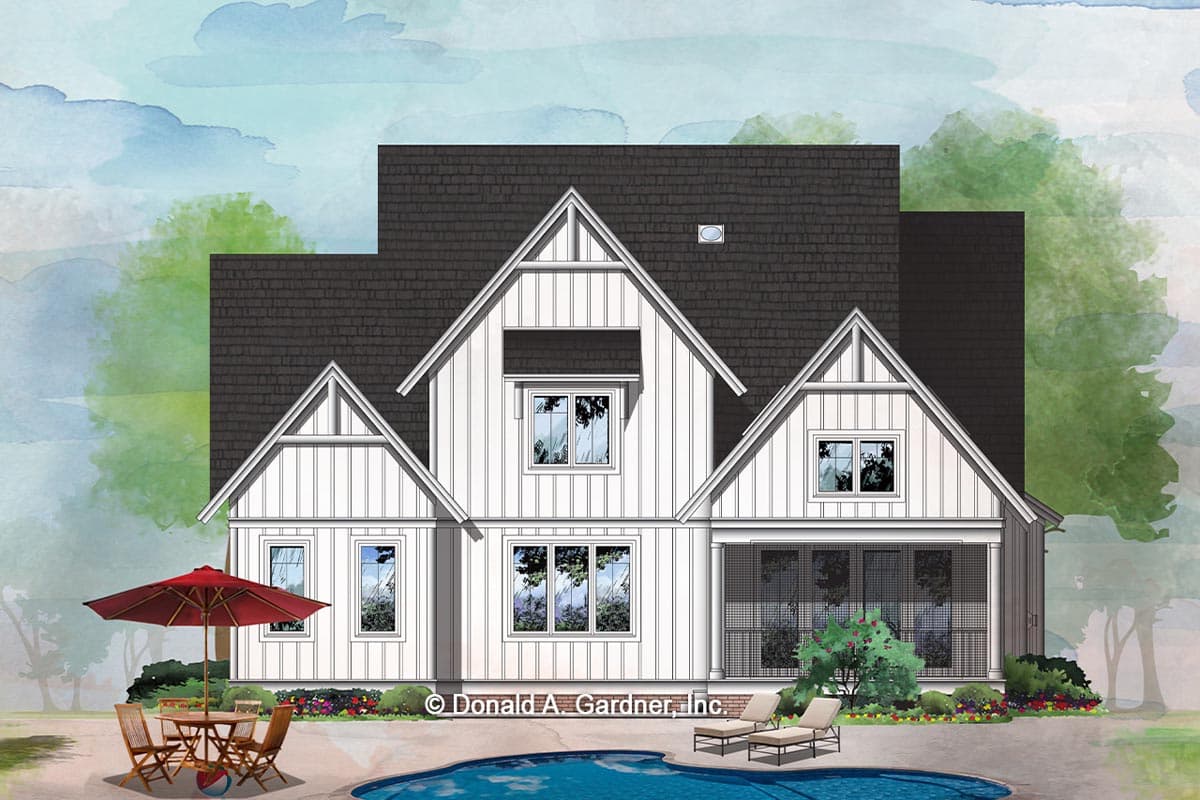 Plan 444129GDN: Narrow Modern Cottage with 5 Beds and Bonus Expansion
