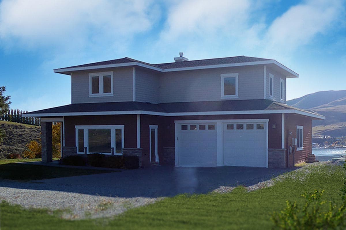 Plan 23927JD: Waterfront Northwest House Plan with Stacked Rear Decks