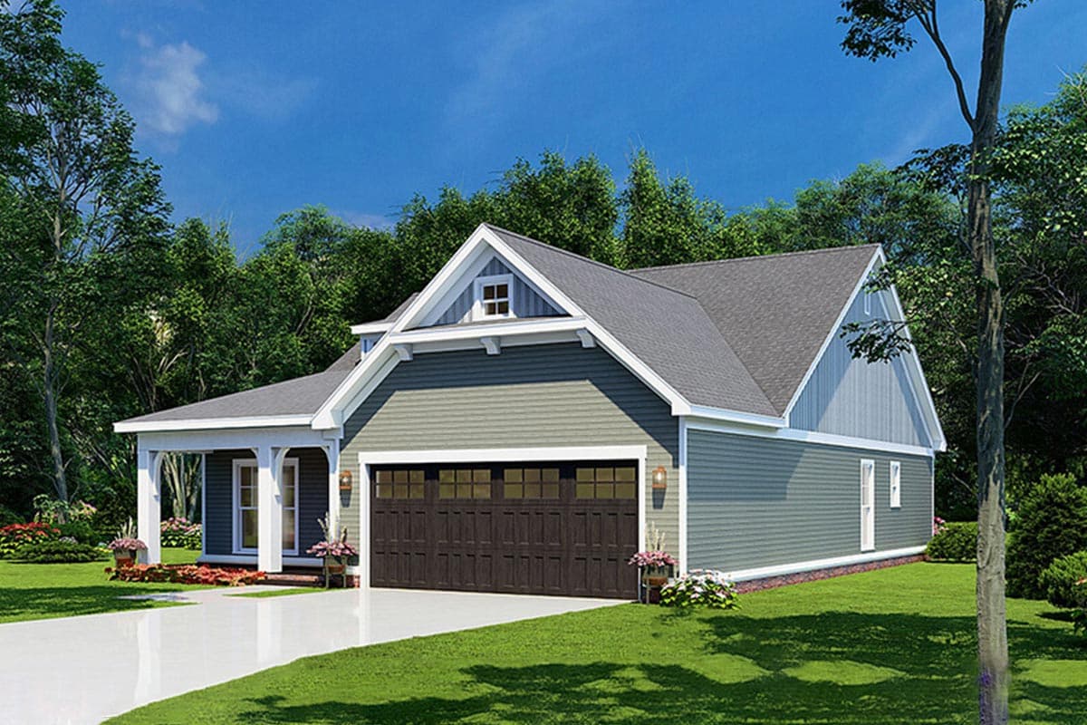 Plan 70729MK: 3 Bed Cottage with 6-Foot Deep Front Porch and a Vaulted ...