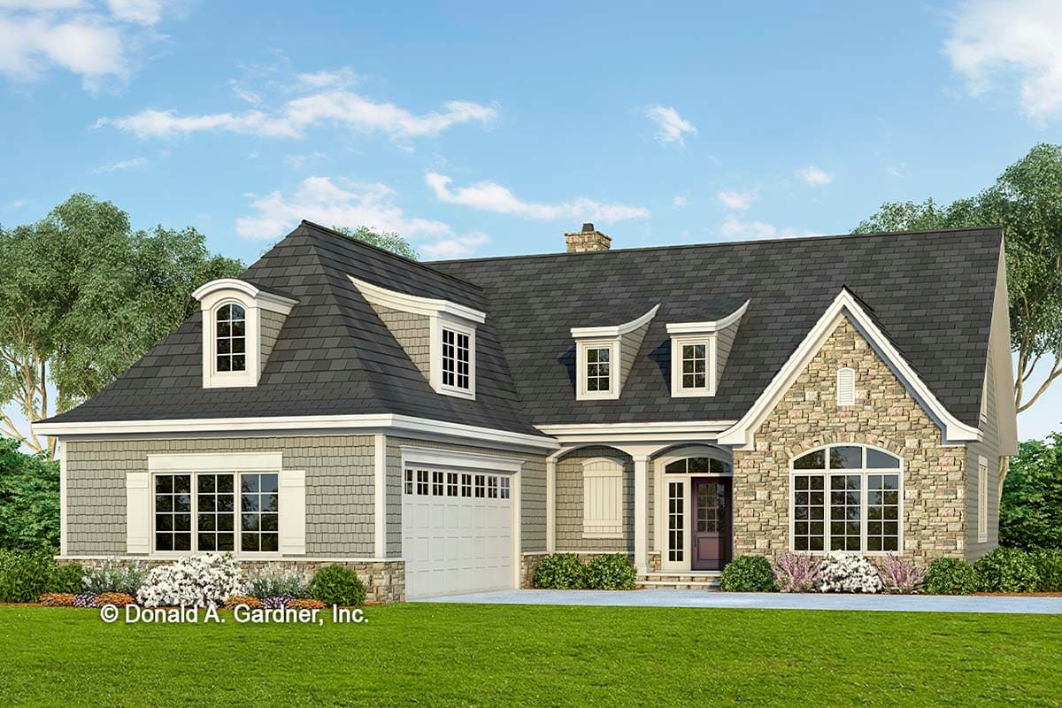 Plan 444324GDN: 2-Story Cottage with Vaulted Foyer and Great Room and a ...