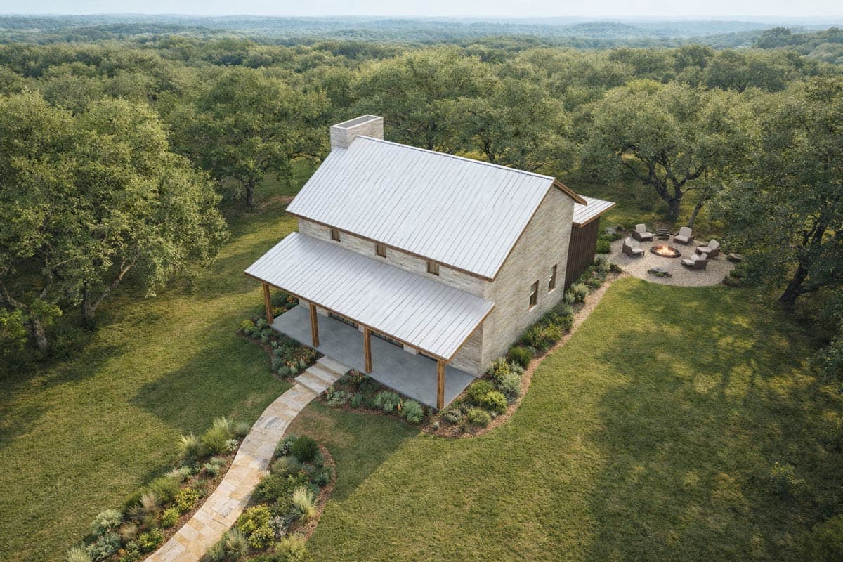 Plan 150013HRP: Exclusive 1-Bed Farmhouse Cottage Plan with High Ceilings
